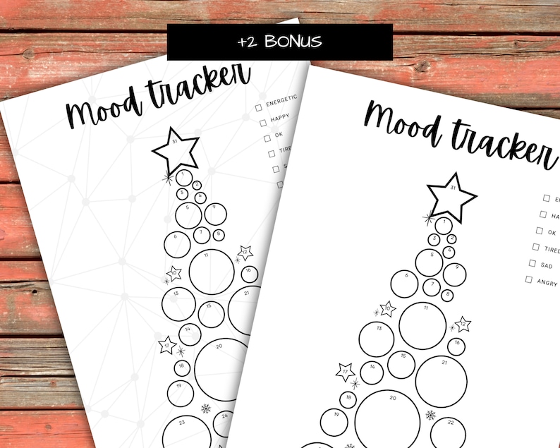 Holiday Mood Tracker - Printable Christmas Tree Journal Page - Daily ...