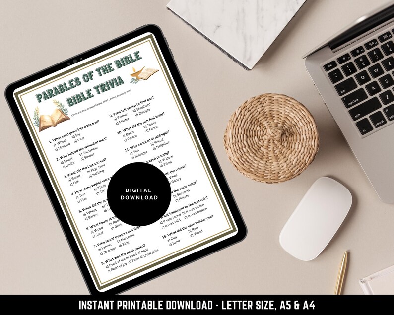 Parables of the Bible Trivia Game Printable – Christian Bible Quiz With ...