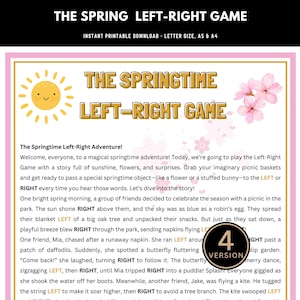 Spring Left Right Game | Fun Printable Spring Party Game | Pass the ...