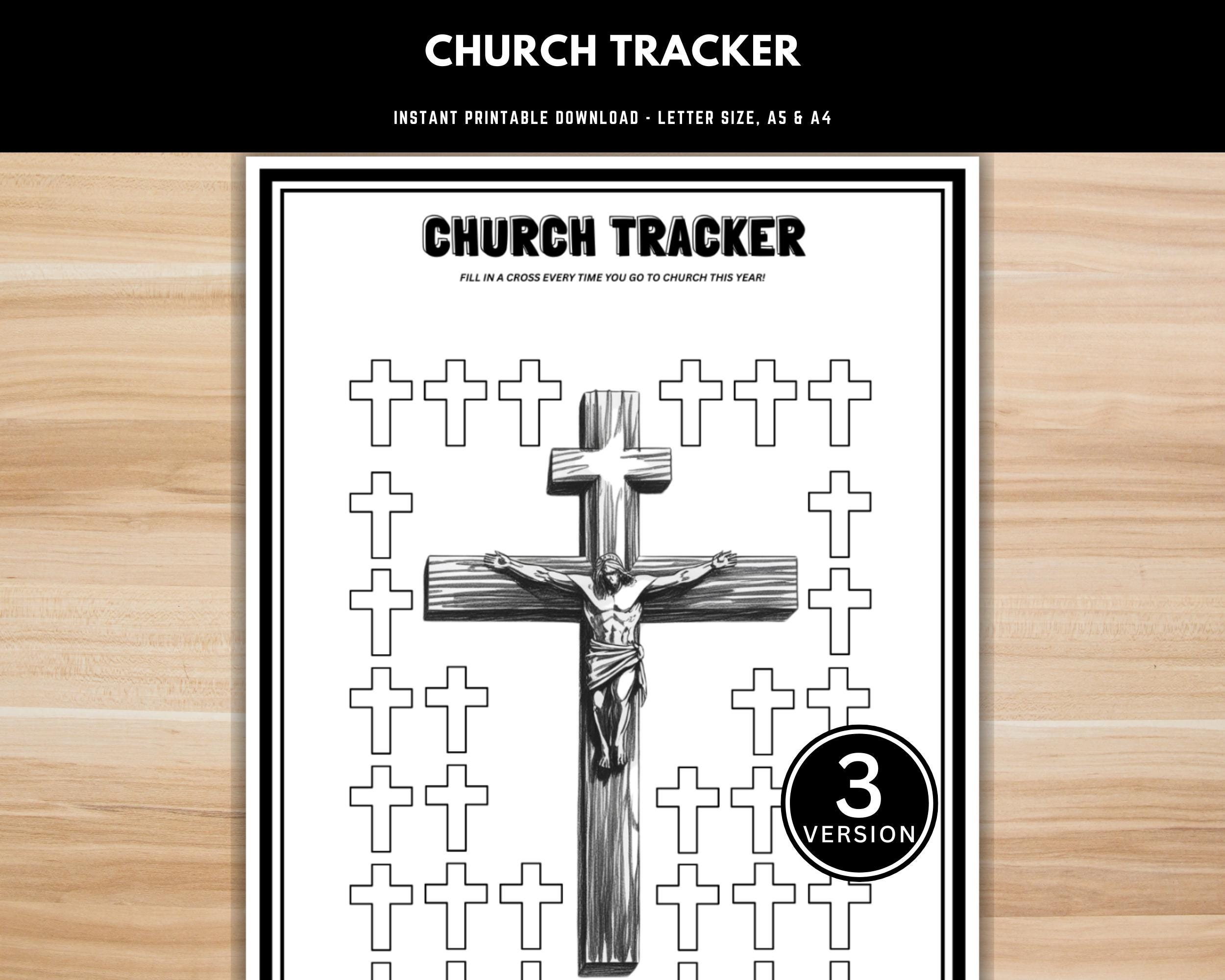 Church Tracker Printable - Bible Study Journal Page - Prayer Habit ...