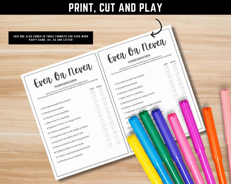 Icebreaker Games Bundle Printable Office Party, Dinner Conversation ...