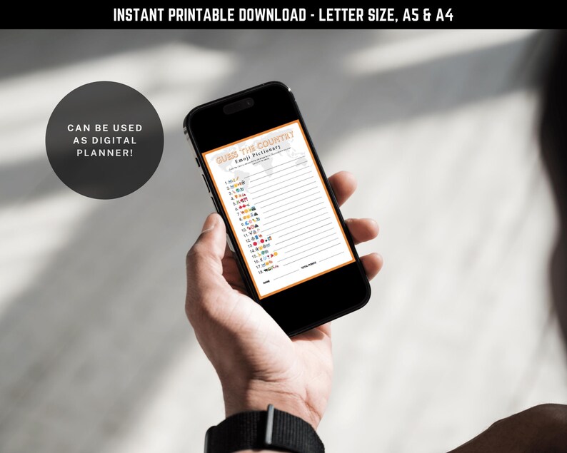 Guess the Country Emoji Pictionary | Printable Party Game | Family Fun ...