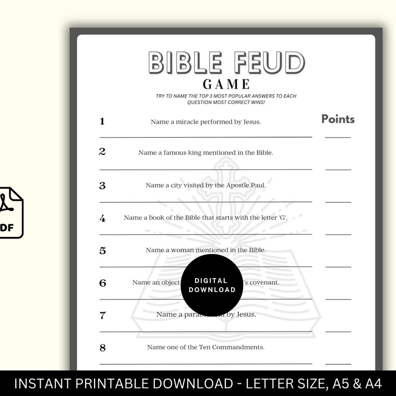 Bible Family Feud - Etsy