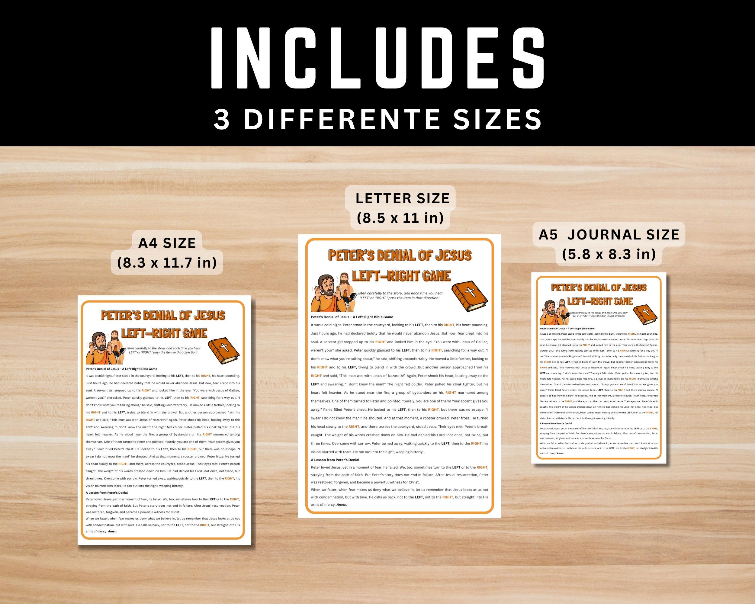 Peter's Denial of Jesus Left-right Game – Printable Bible Story ...