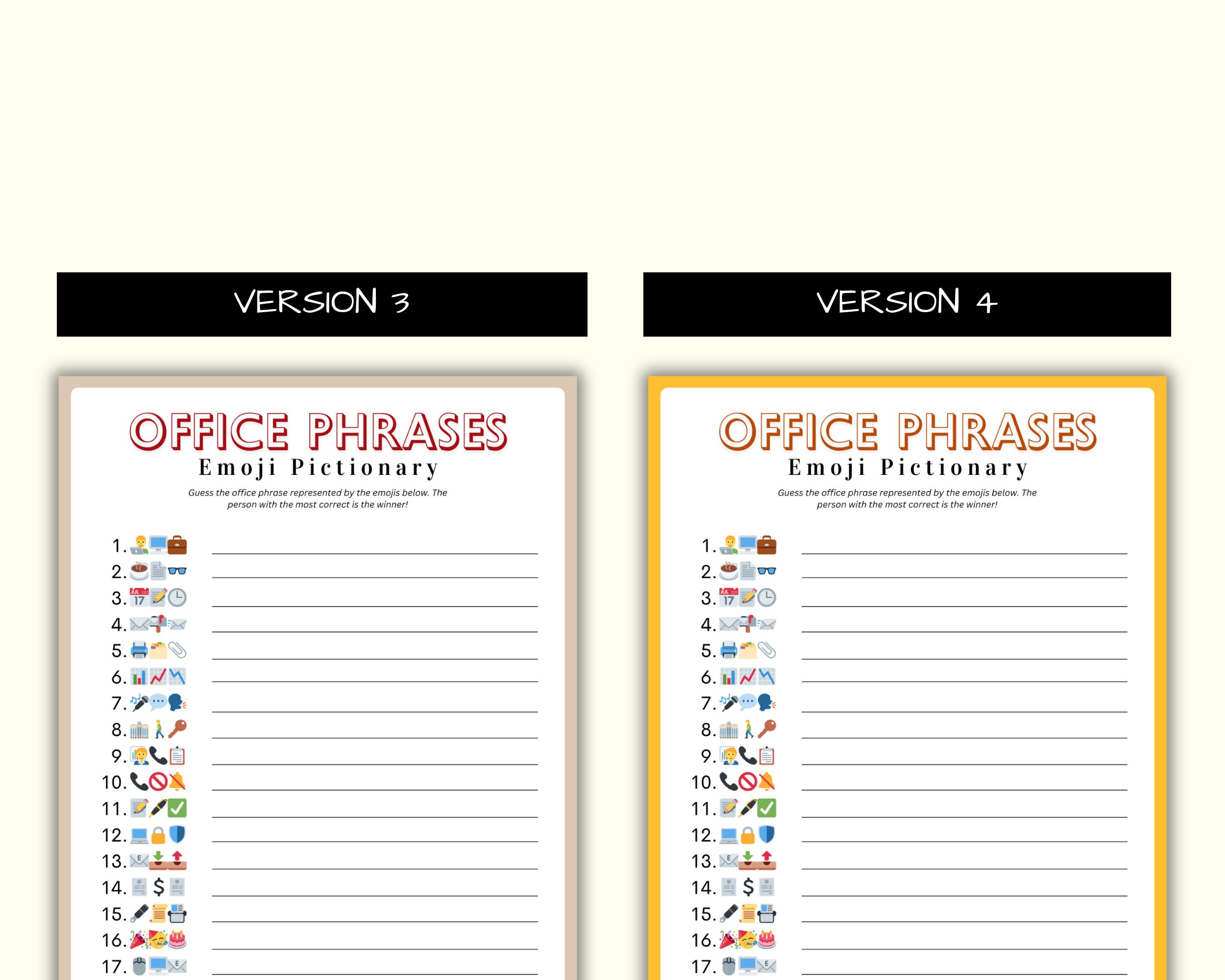 Office Emoji Pictionary Game | Work Party Game | Office Team Building ...