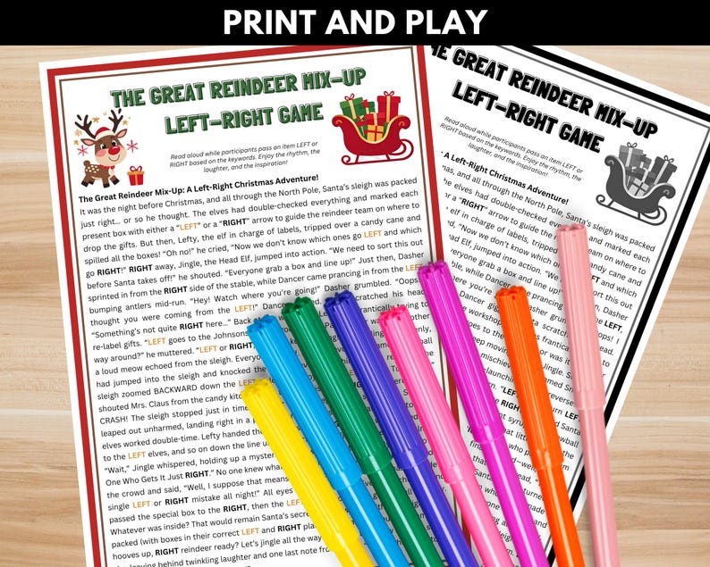 The Great Reindeer Mix‑up Left‑right Game – Christmas and Holiday Gift ...