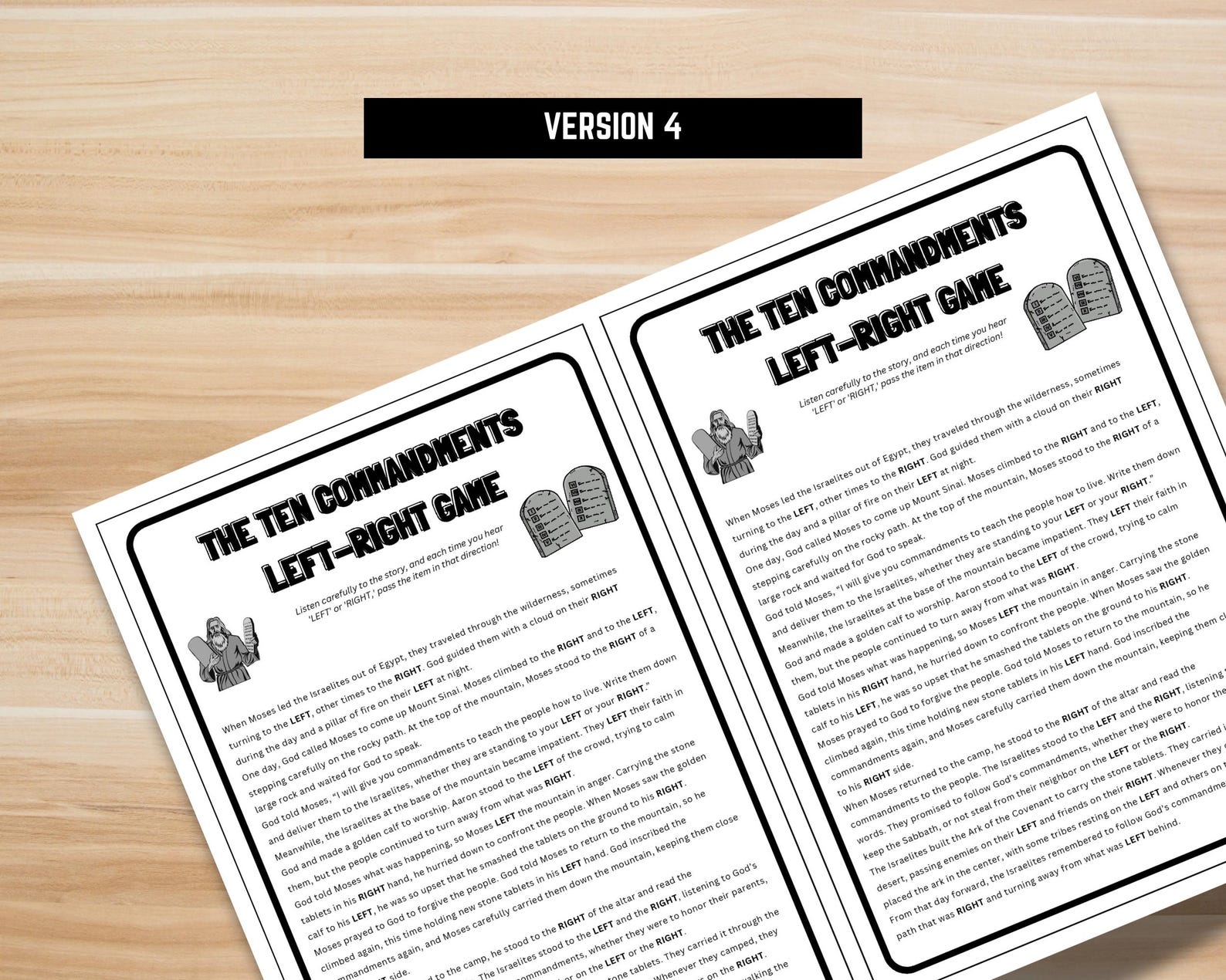 The Ten Commandments Game Left-right Game - Printable Bible Game for ...