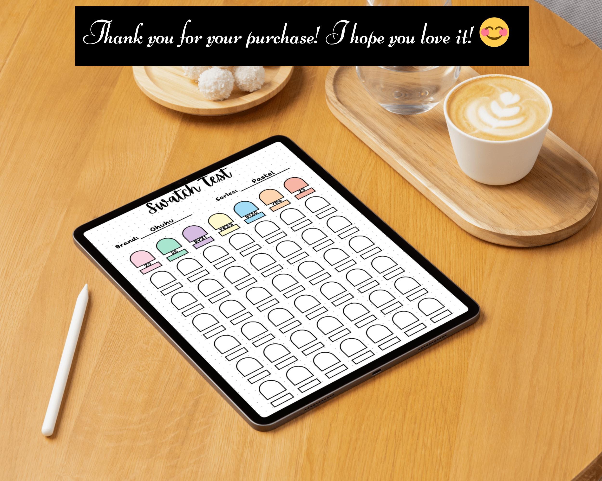 Swatch Test Tracker - Printable Color Swatch Journal Pages - Planner ...