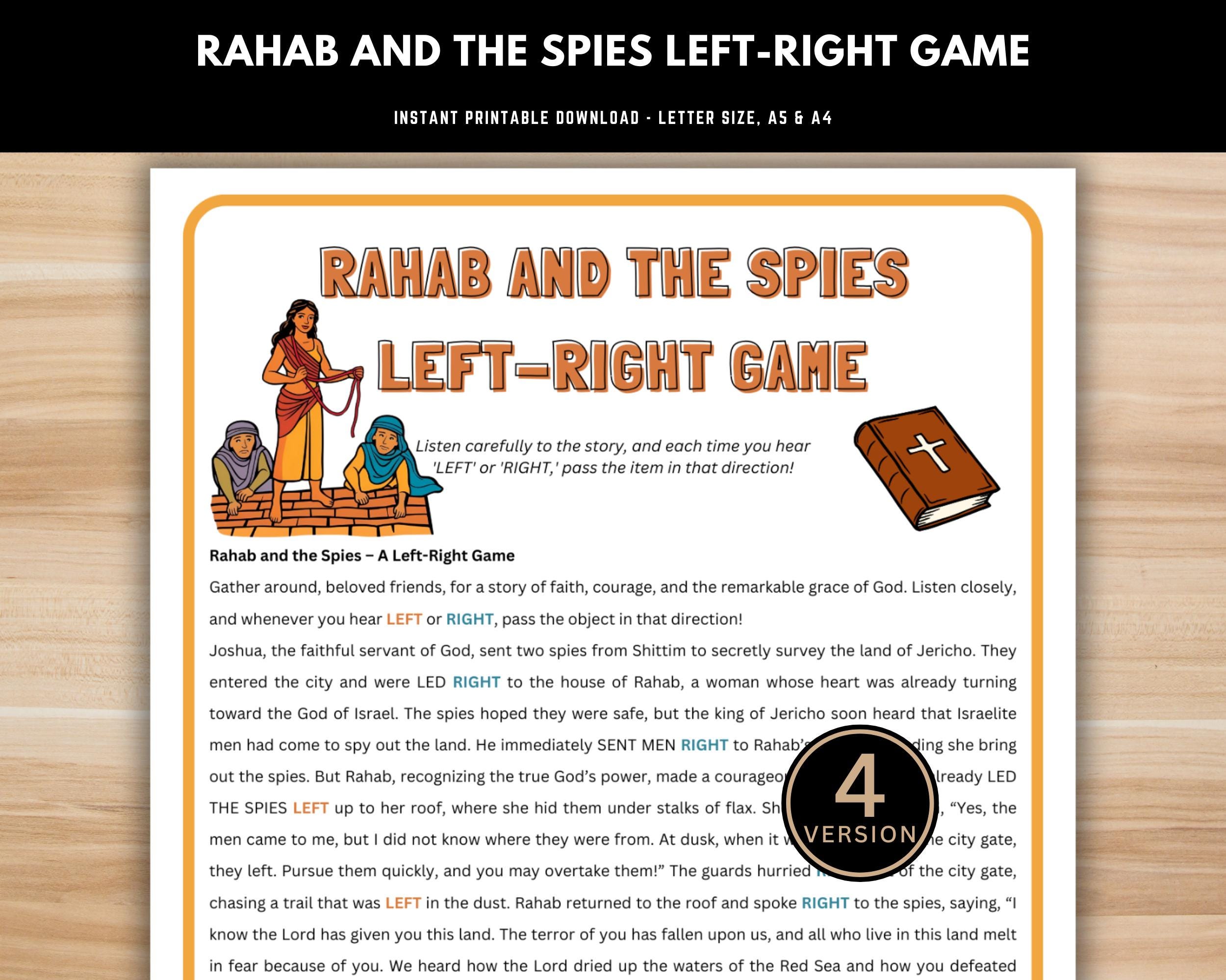 Rahab and the Spies Left-right Game - Printable Bible Activity for ...