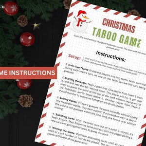 Christmas Taboo Game | Printable Holiday Party Game | Forbidden Word ...
