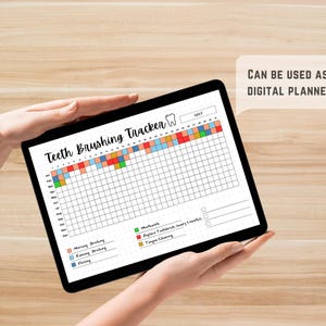 Yearly Teeth Brushing Tracker - Printable Dental Hygiene Log for Kids ...
