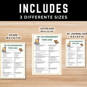 The Ten Commandments Trivia Game - Printable Christian Bible Game for ...
