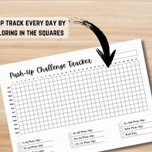 Yearly Push-up Challenge Tracker | Printable Fitness Tracker | Health ...
