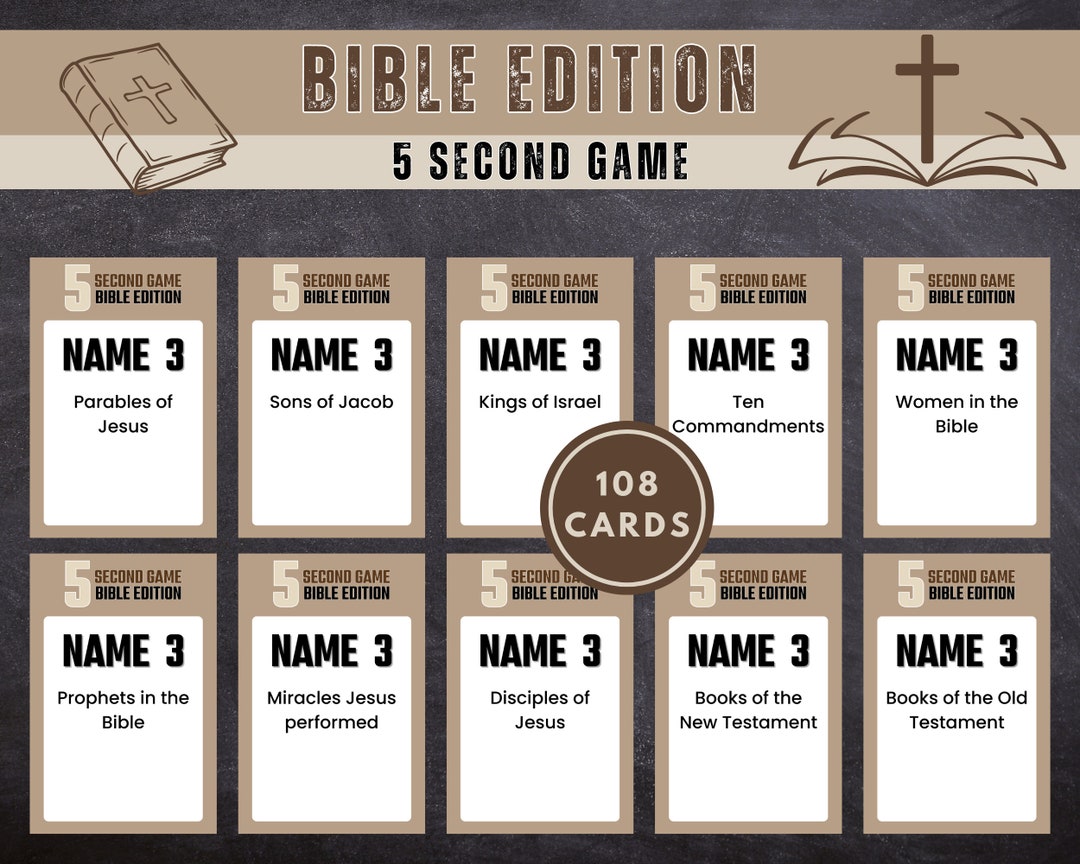 Christian Bible 5 Second Game | Bible Party Games | Printable Bible ...
