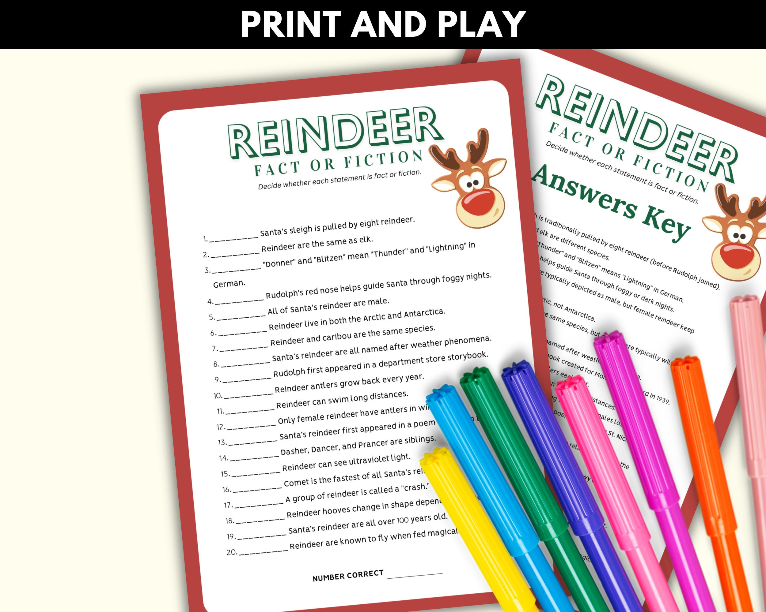 Reindeer Games Trivia | Fact or Fiction | Christmas True or False ...