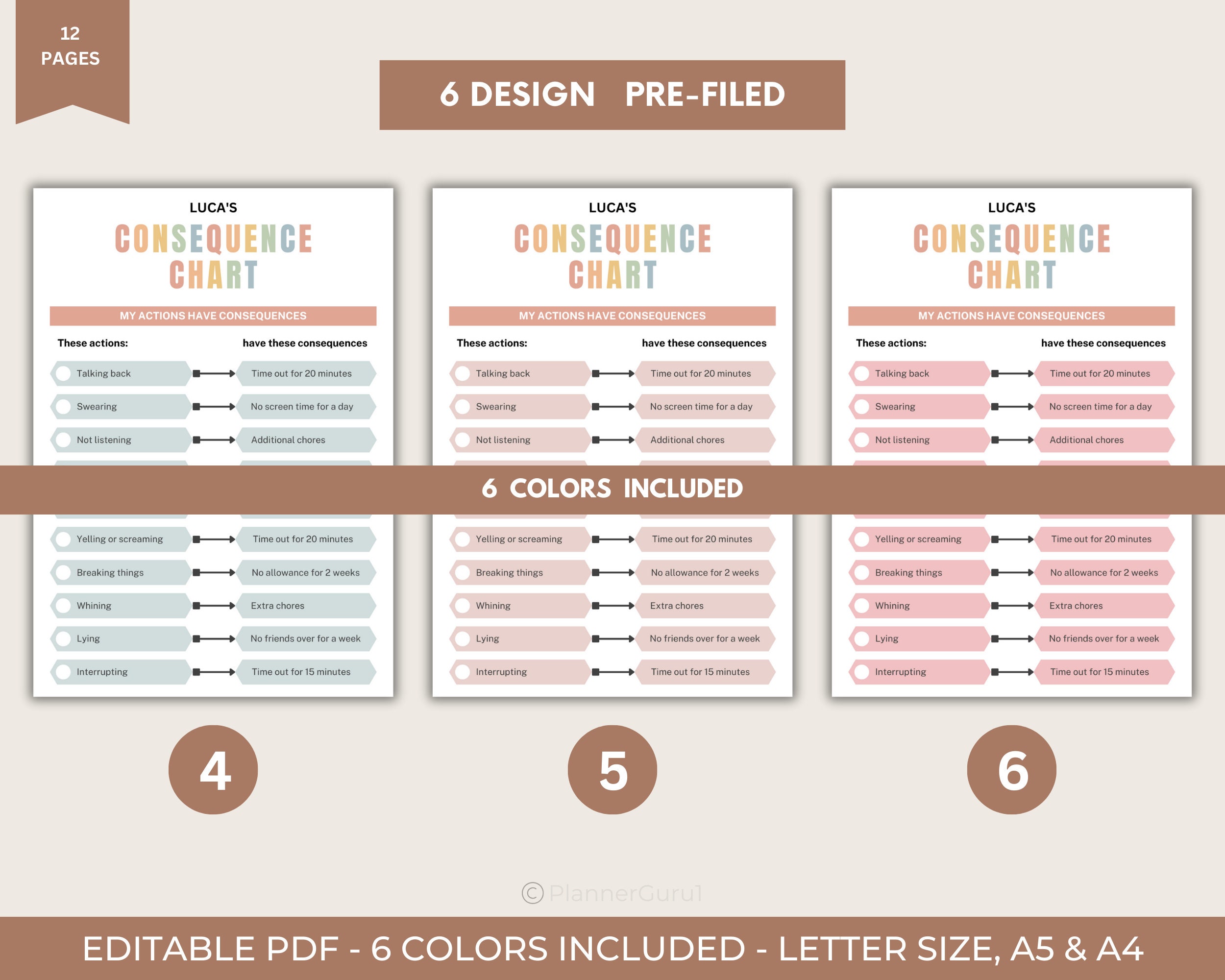 Customizable Consequence Chart, My Actions Have Consequences, School ...