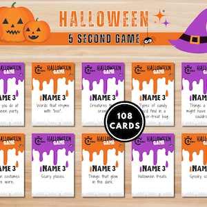 Printable Halloween 5 Second Game, Family-friendly Halloween Party Game ...