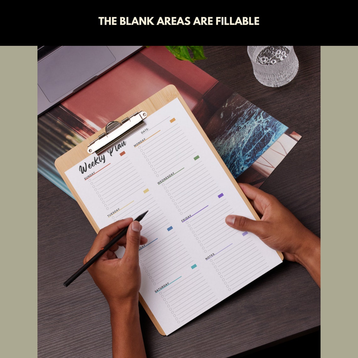 Editable Weekly Planner Printable, Digital Weekly Planner PDF Weekly ...