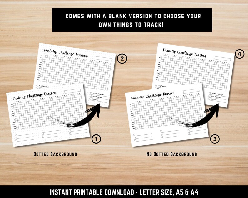Yearly Push-up Challenge Tracker | Printable Fitness Tracker | Health ...