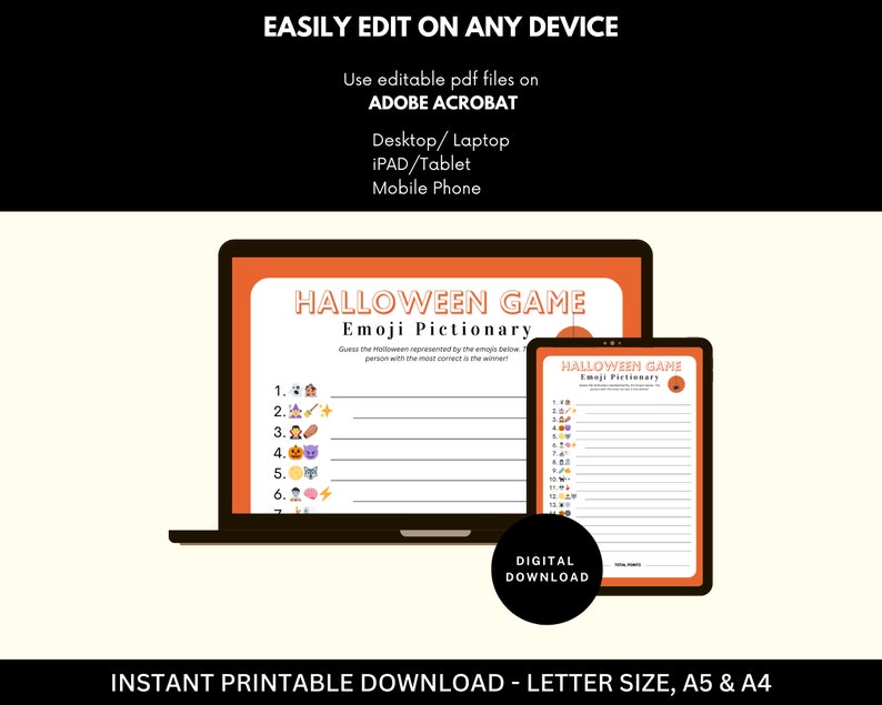 Halloween Emoji Game | Printable Halloween Pictionary | Fun Halloween ...