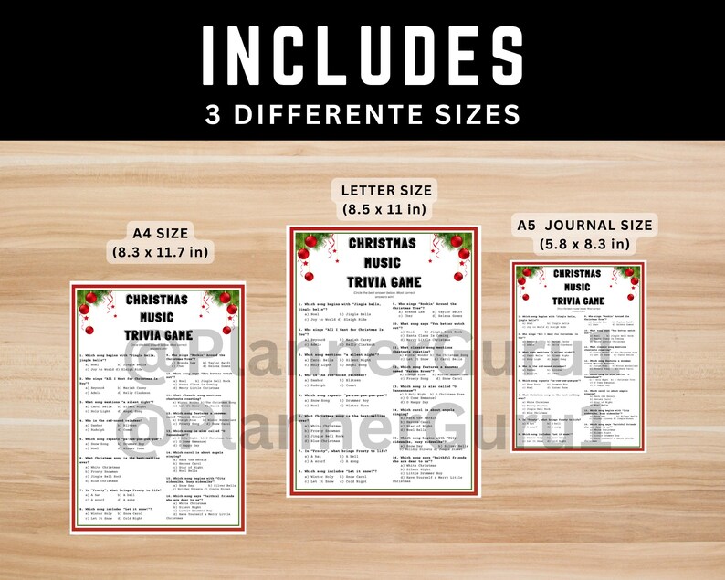 Christmas Music Trivia Game Printable | Christmas Songs & Carols Quiz ...