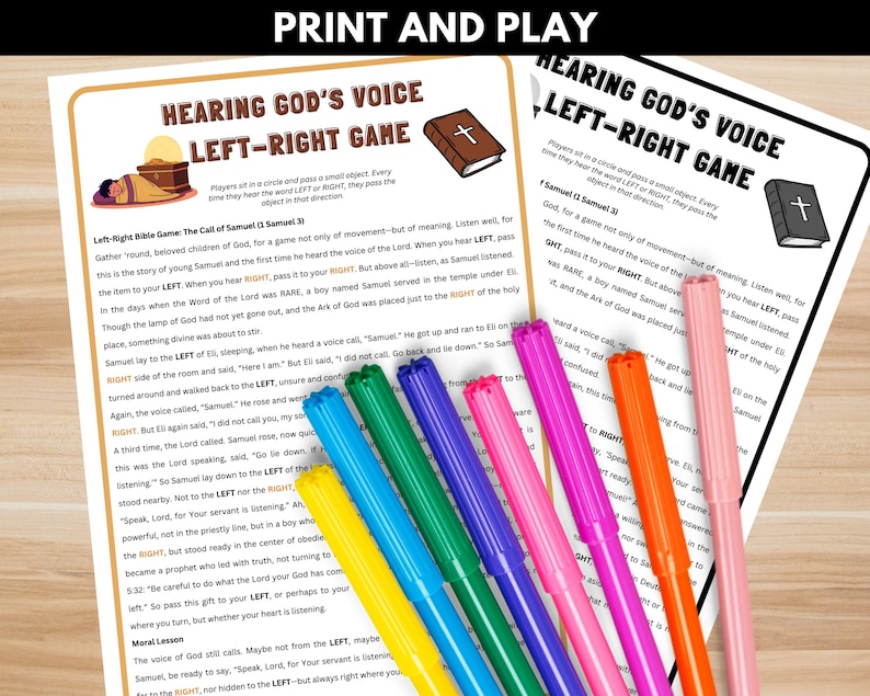 The Call of Samuel Left Right Game - Printable Bible Story Activity for ...