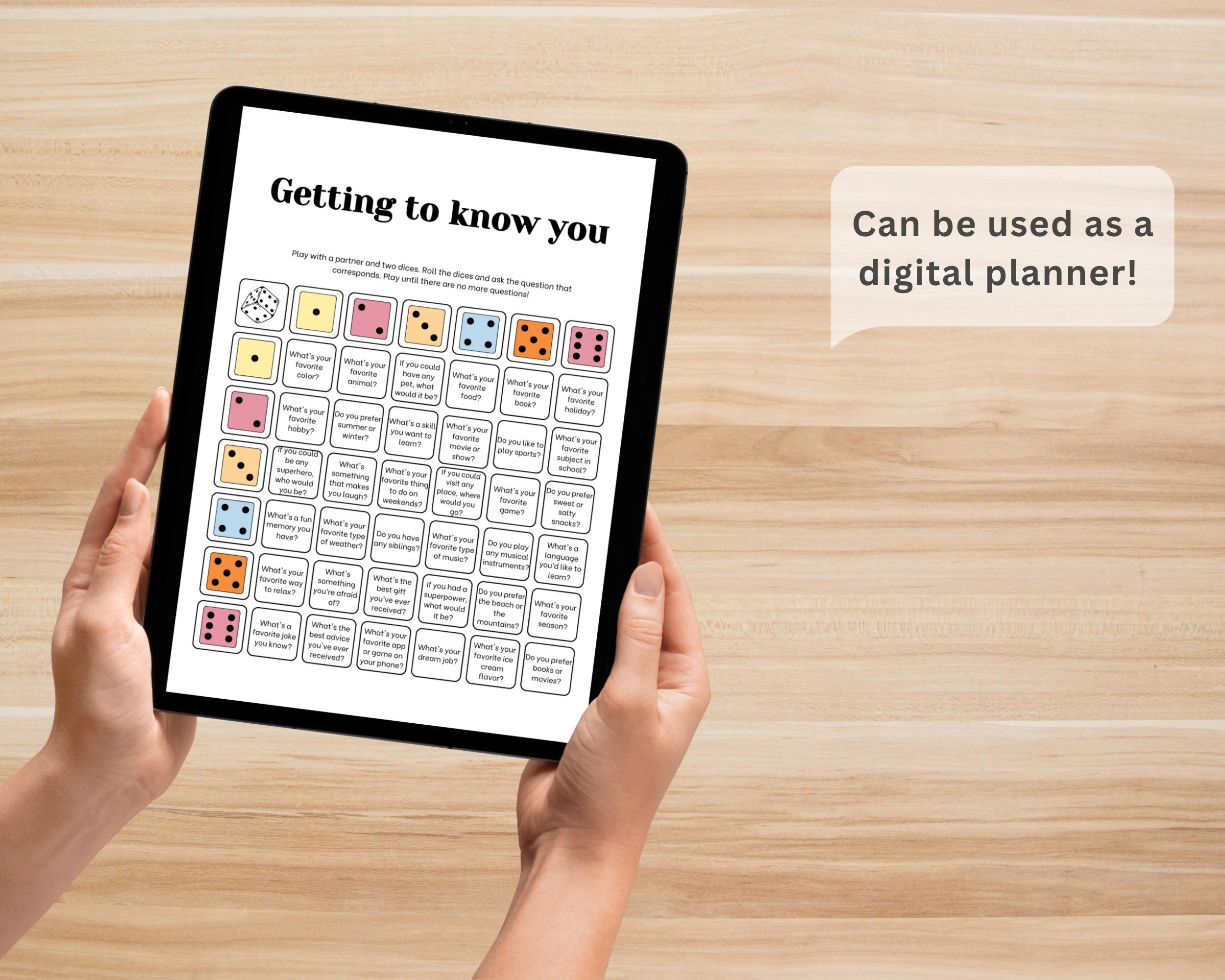 Printable Icebreaker Game - Dicebreaker Roll and Tell Conversation ...