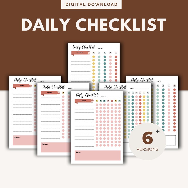 Editable Daily Checklist for Kids, Printable Chore Chart for Kids ...