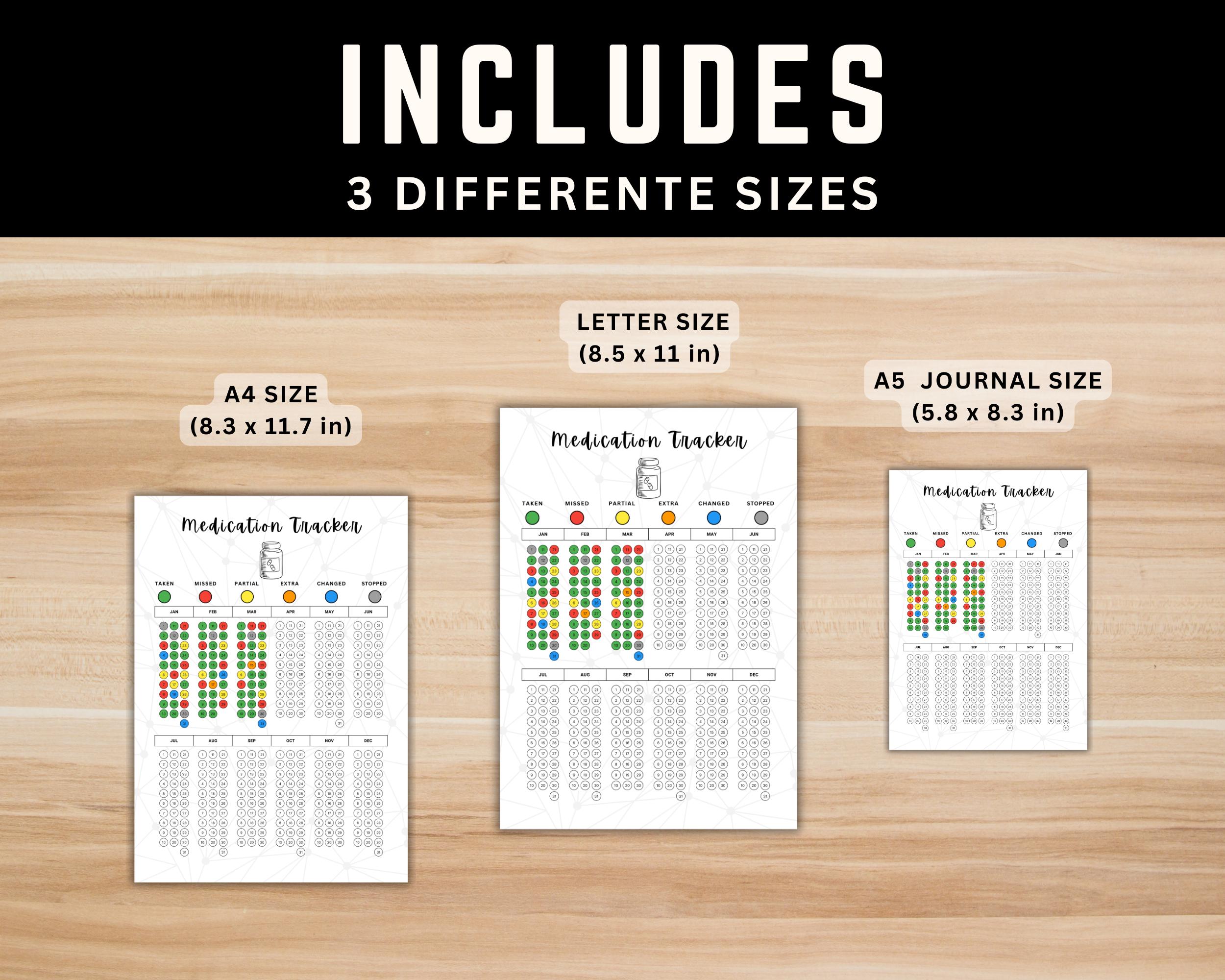 Medication Yearly Tracker - Printable Planner Page - Health Tracker ...