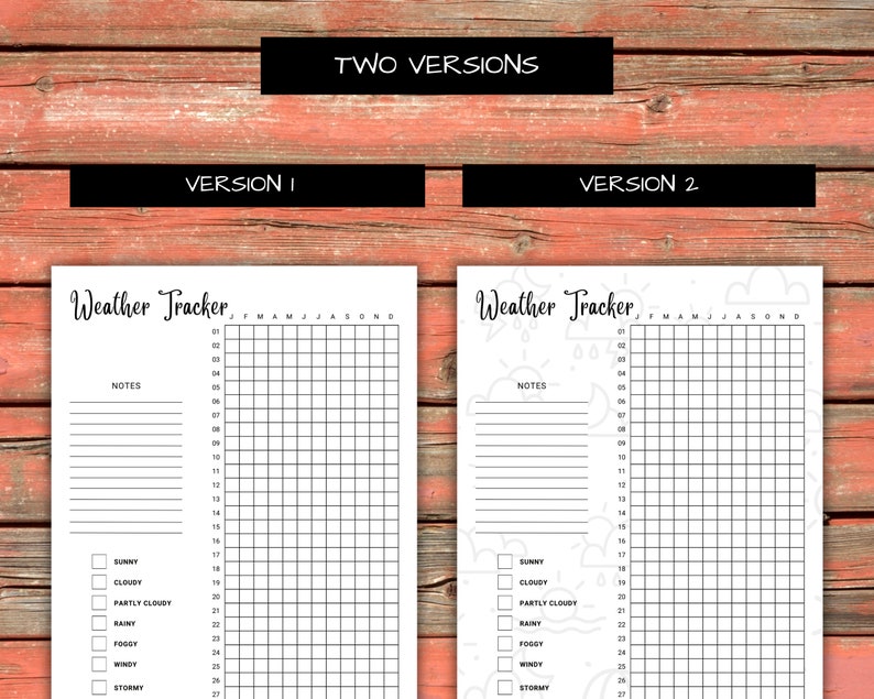 Bullet Journal Weather Tracker - Printable A5 Yearly & Daily Mood ...