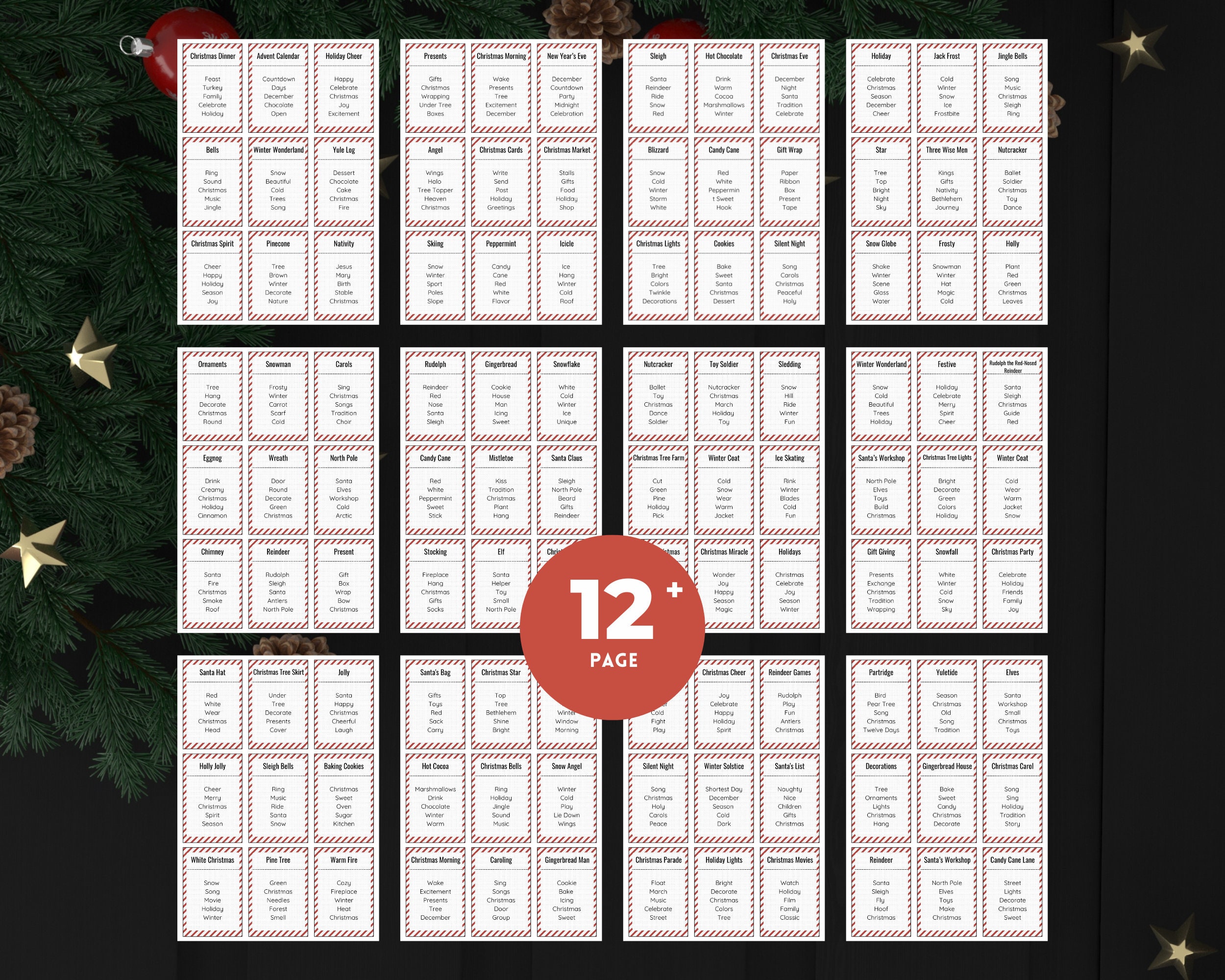 Christmas Taboo Game | Printable Holiday Party Game | Forbidden Word ...