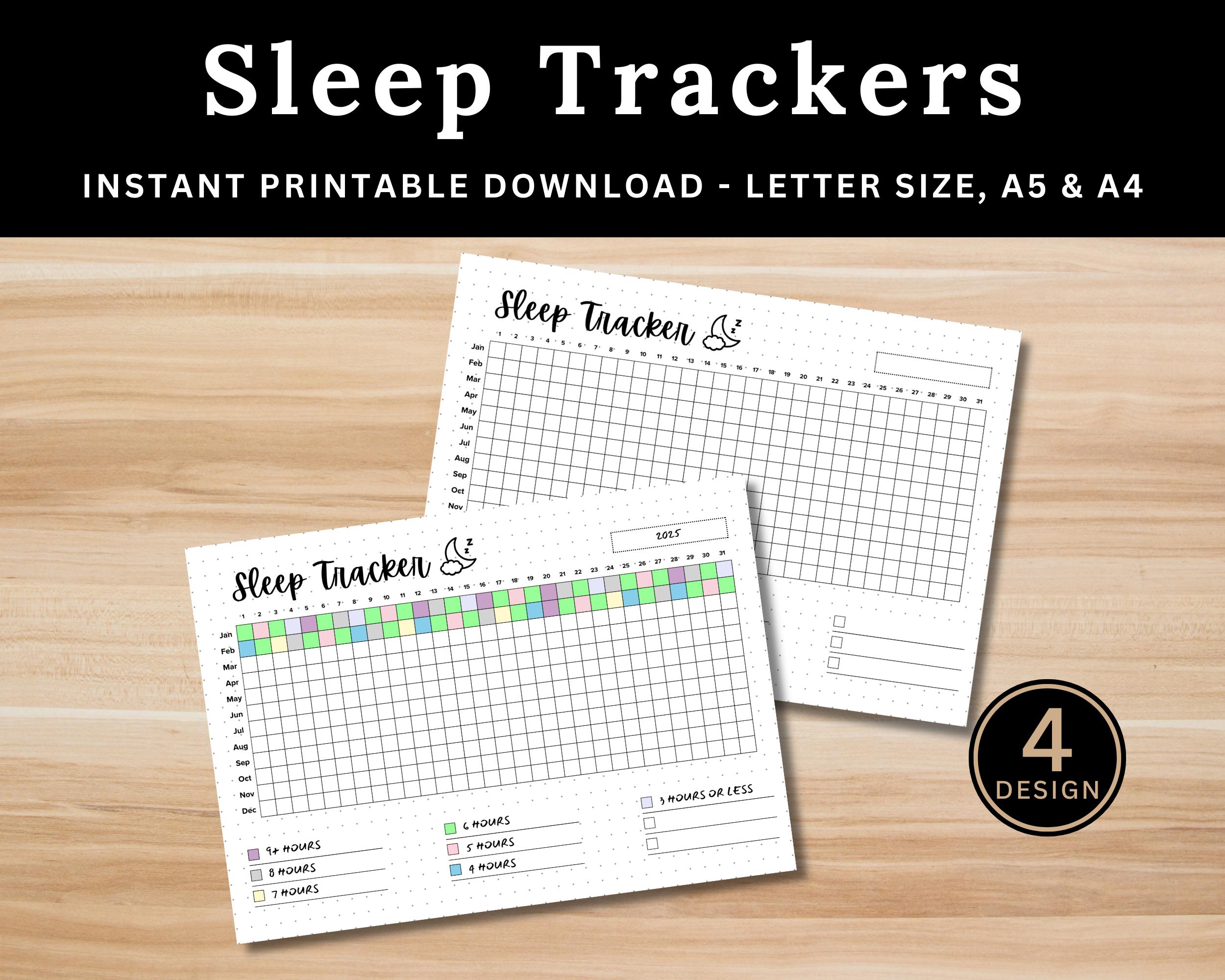 Sleep Tracker Yearly Printable - Bullet Journal Sleep Log - Track Sleep ...