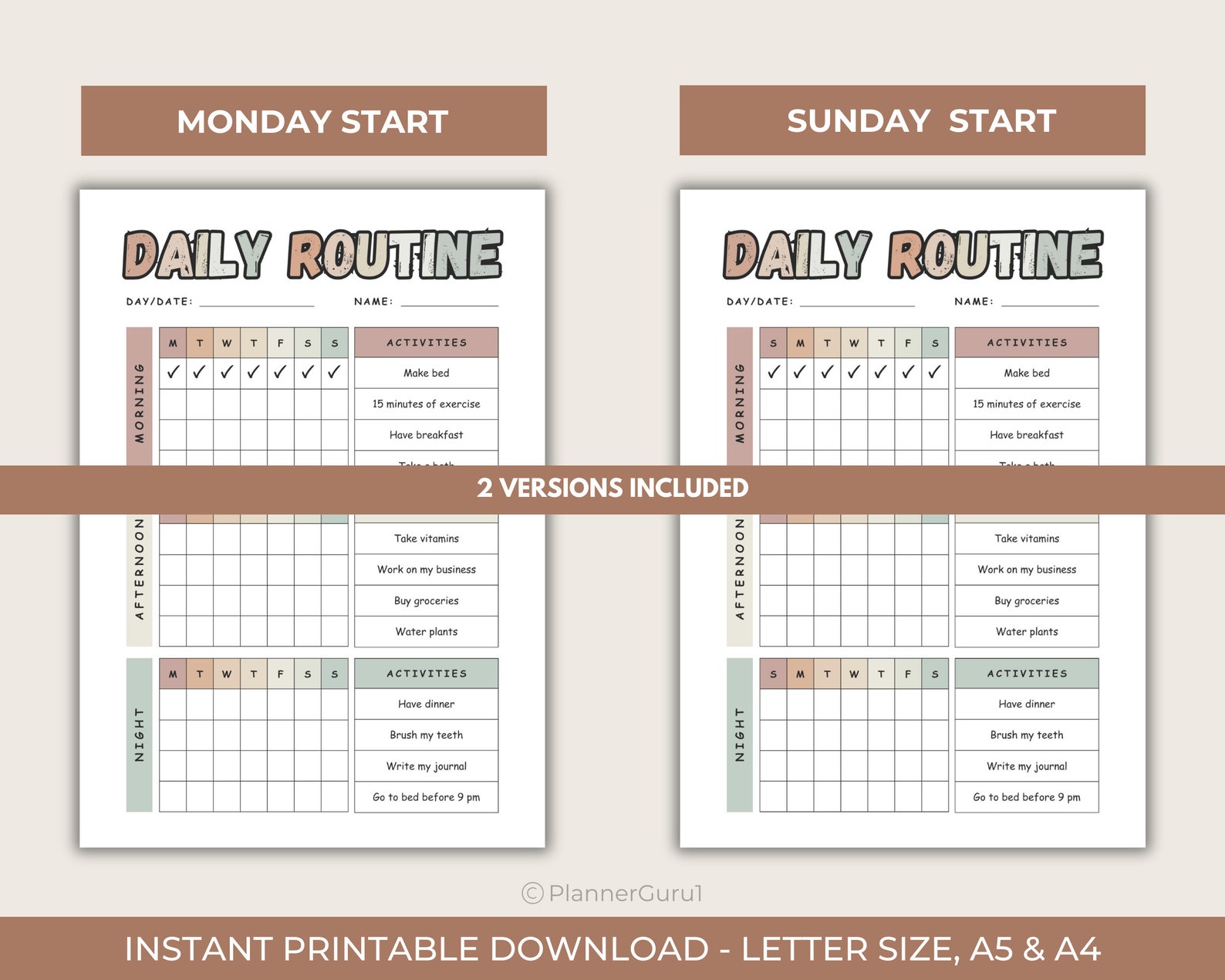 Printable Daily Schedule Template for Kids, Daily Schedule for ...