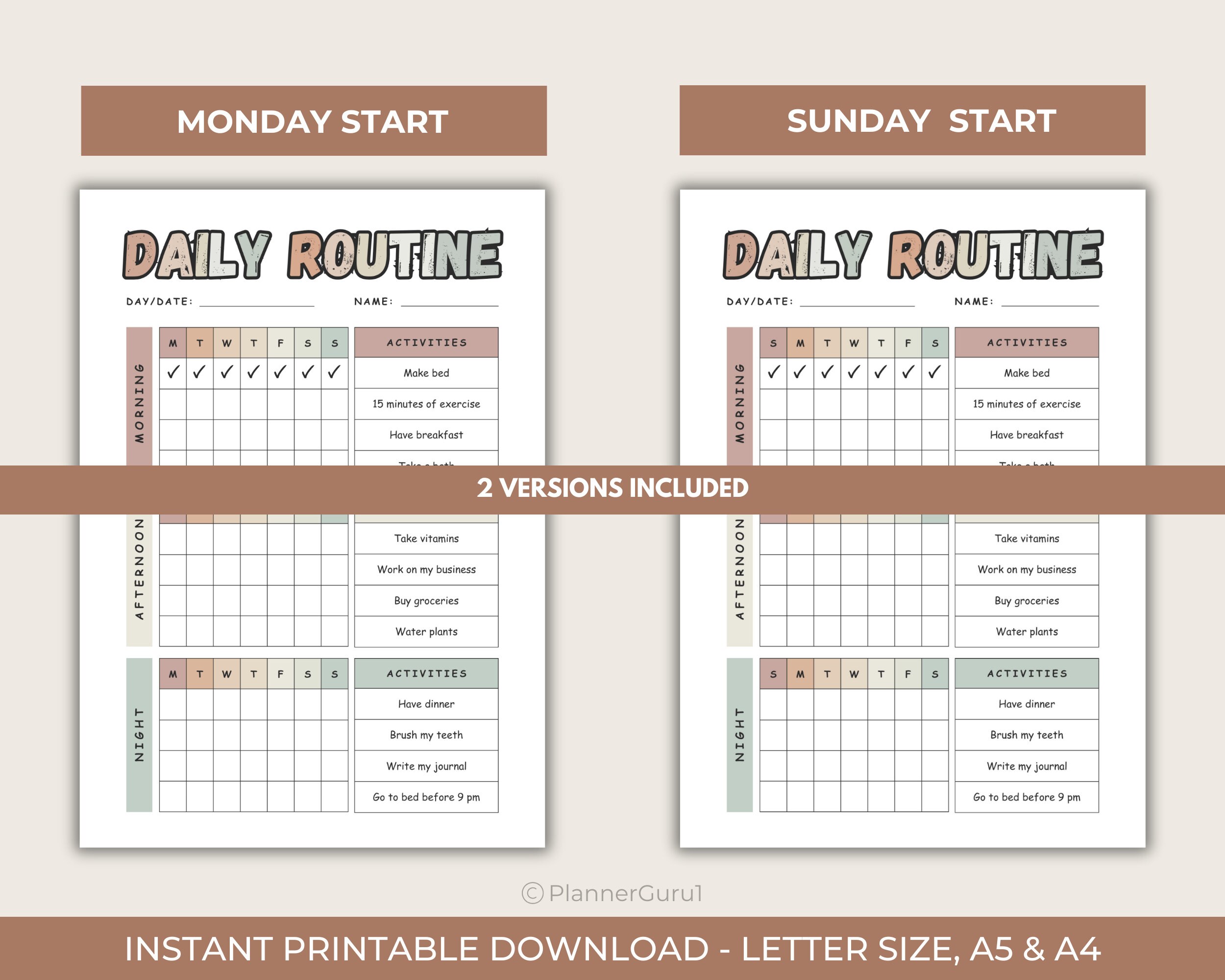 Printable Daily Schedule Template for Kids, Daily Schedule for ...