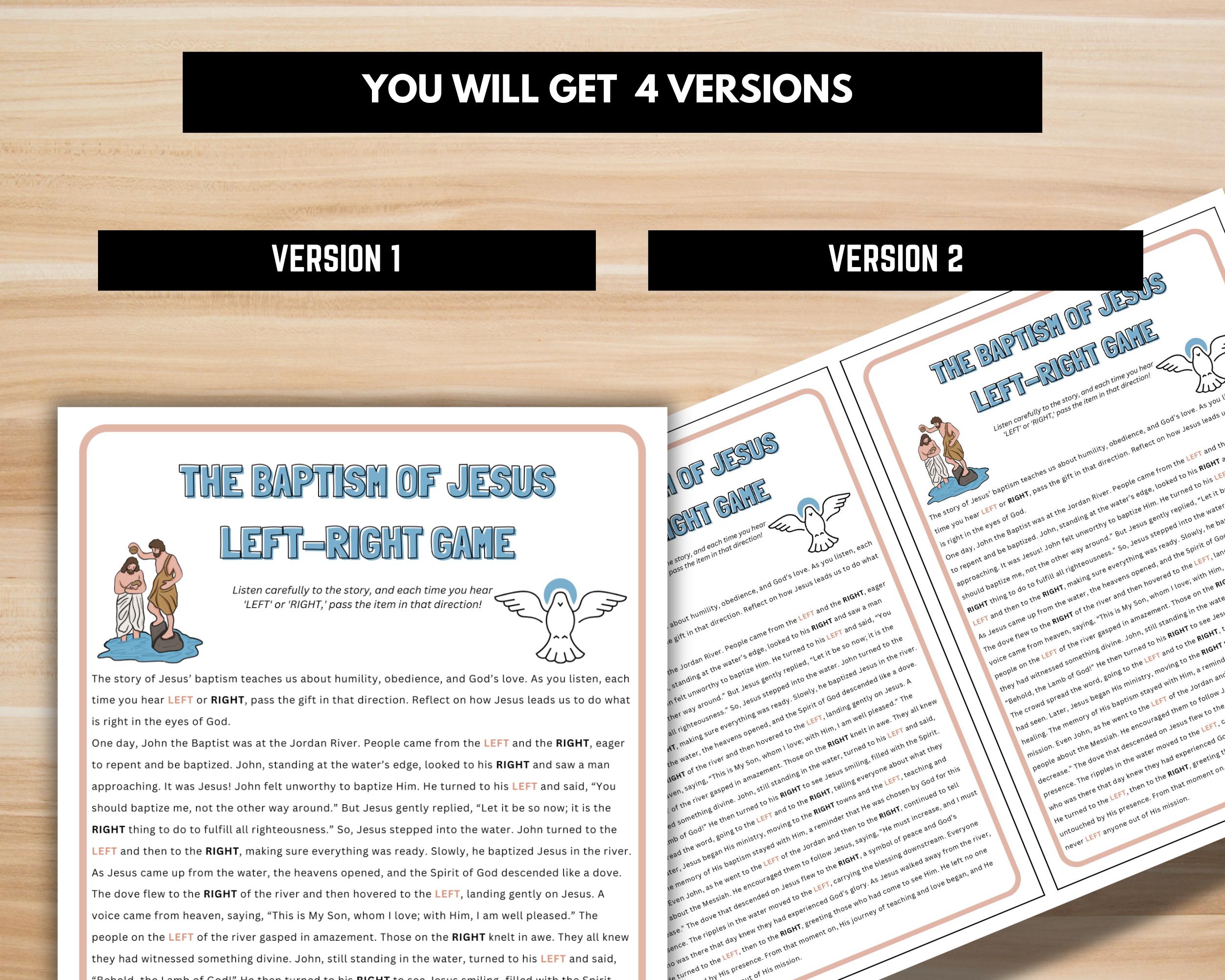 The Baptism of Jesus Left Right Game - Printable Bible Study & Church ...