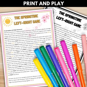Spring Left Right Game | Fun Printable Spring Party Game | Pass the ...