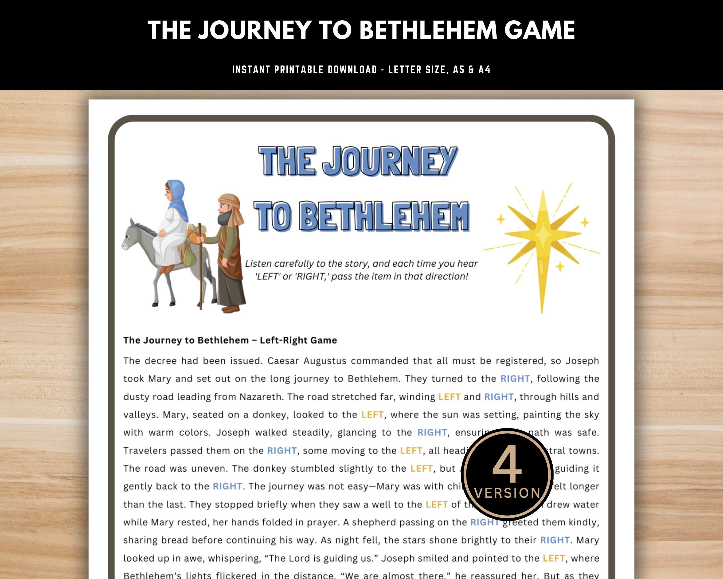 The Journey to Bethlehem Left Right Game - Nativity Christmas Party ...