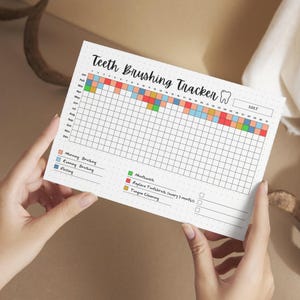 Yearly Teeth Brushing Tracker - Printable Dental Hygiene Log for Kids ...
