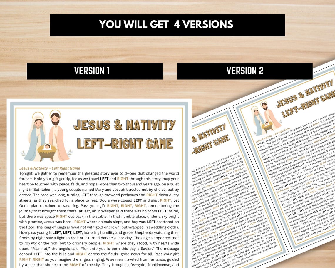 Jesus and Nativity | Left Right Game | Christian Christmas Party Game ...