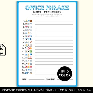 Office Emoji Pictionary Game | Work Party Game | Office Team Building ...