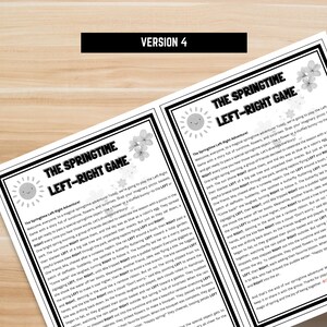 Spring Left Right Game | Fun Printable Spring Party Game | Pass the ...