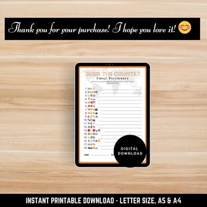 Guess the Country Emoji Pictionary | Printable Party Game | Family Fun ...