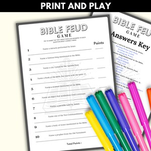Bible Feud Game Printable Bible Trivia Fun Church Group Game Youth ...