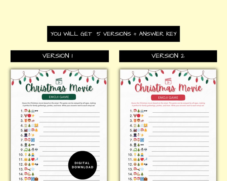 Christmas Movie Emoji Pictionary | Christmas Movie Emoji Game ...