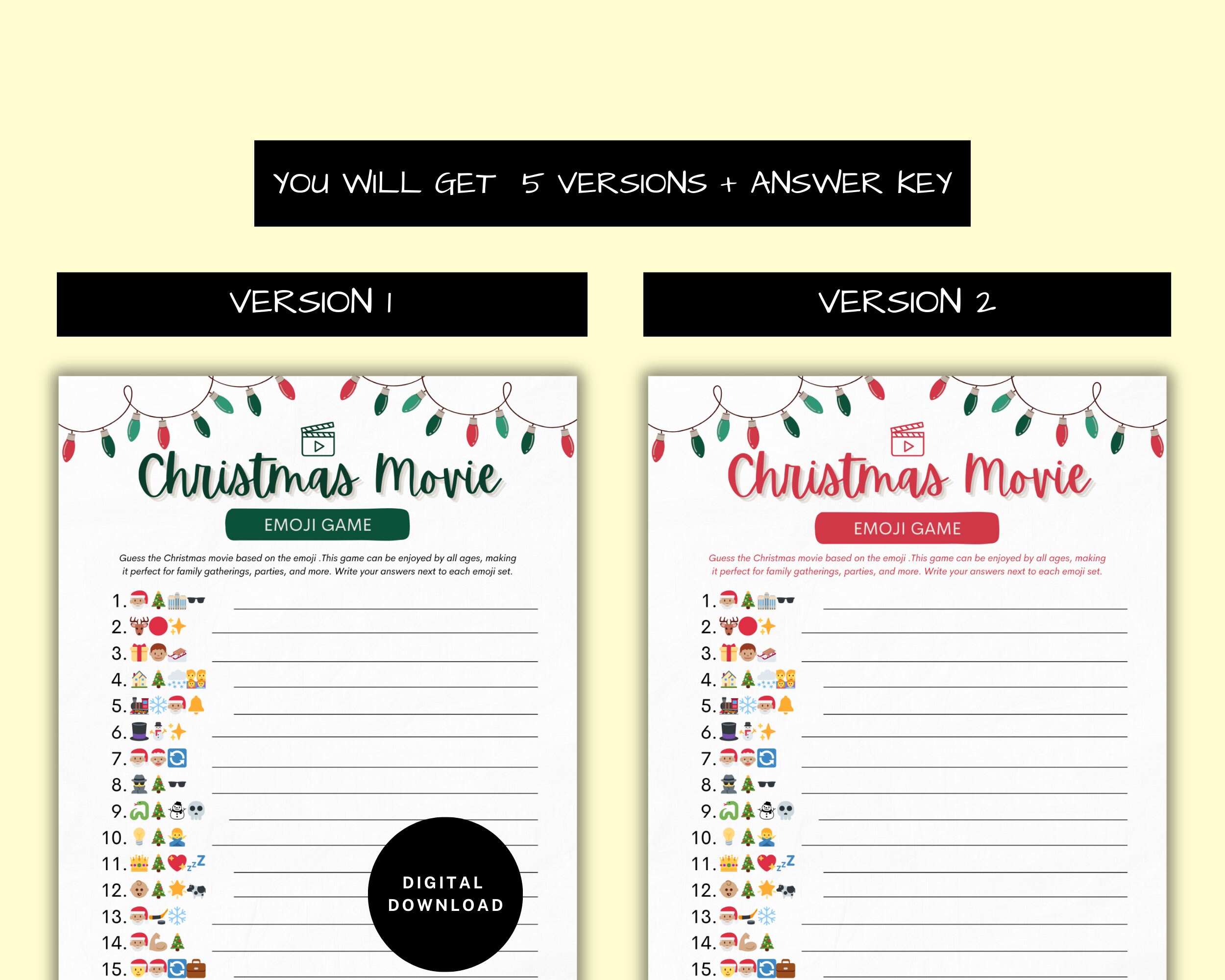 Christmas Movie Emoji Pictionary | Christmas Movie Emoji Game ...