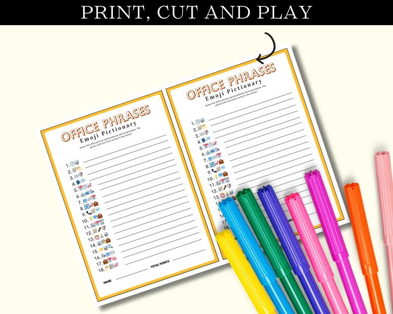 Office Emoji Pictionary Game Work Party Game Office Team Building ...