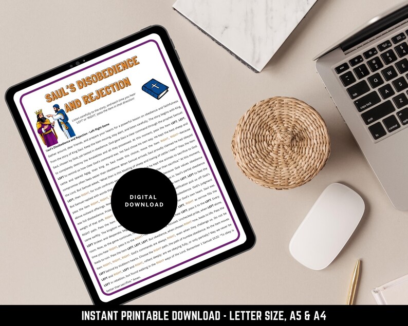 Saul's Disobedience Left-right Game - Printable Bible Activity for ...
