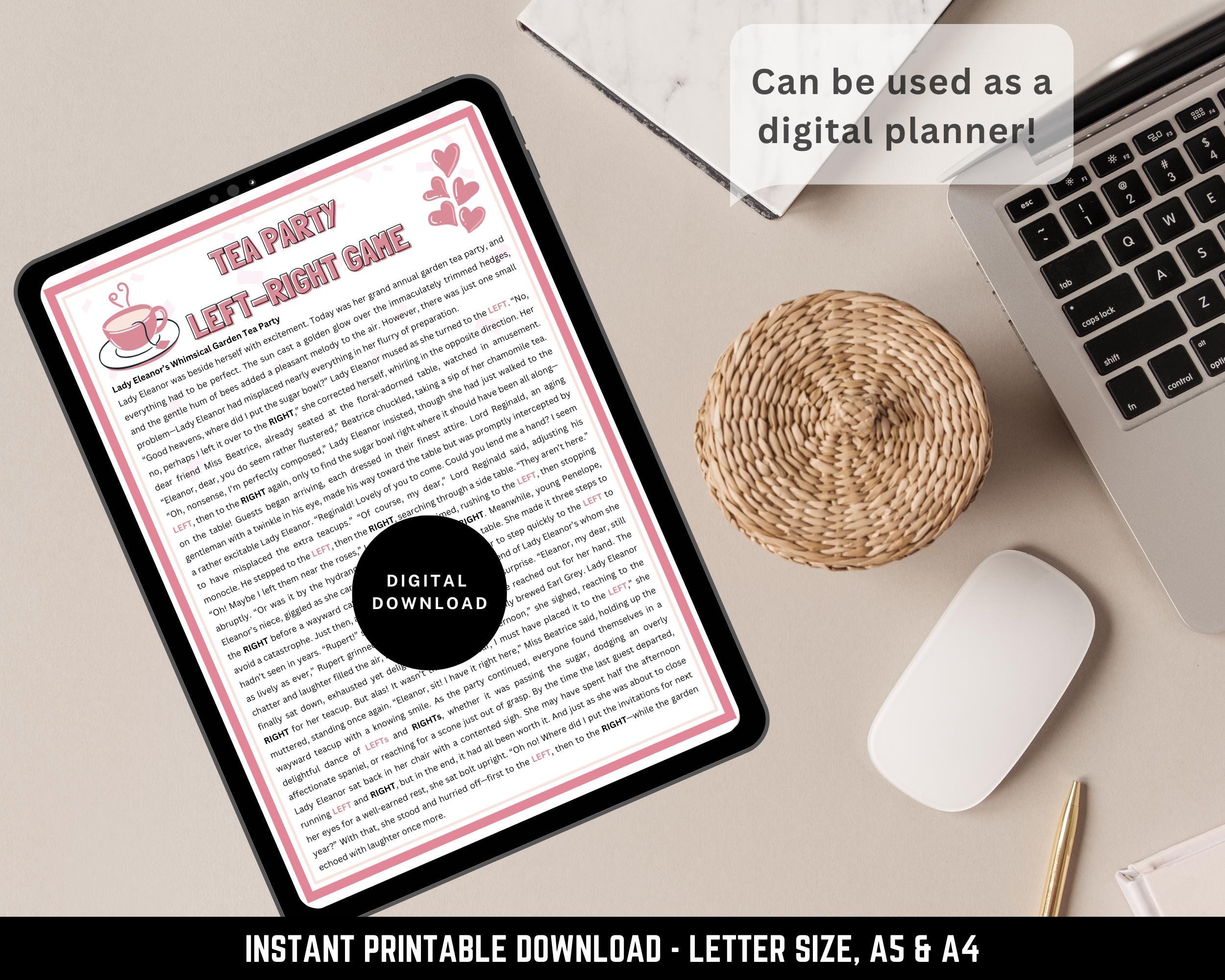 Tea Party Left Right Game | Printable Tea Party Game | Fun Group ...