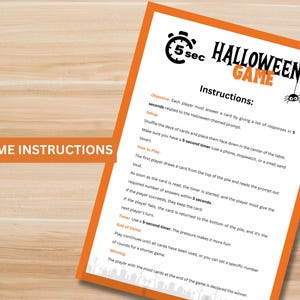 Printable Halloween 5 Second Game, Family-friendly Halloween Party Game ...