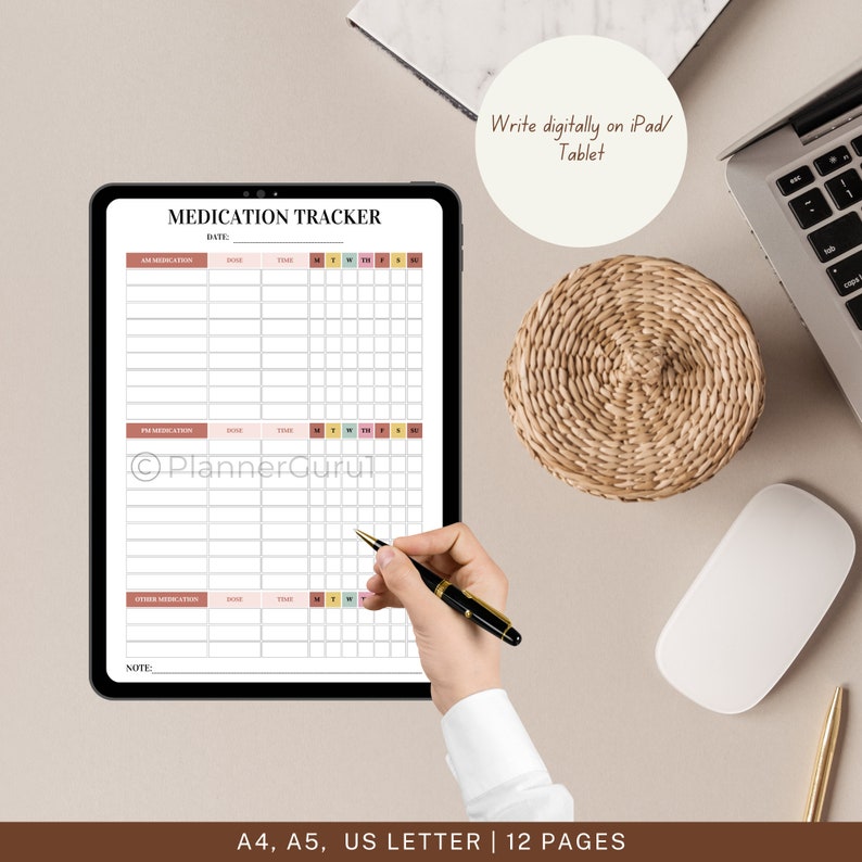 Editable Medication Tracker Printable Easy Medicine Chart Weekly ...